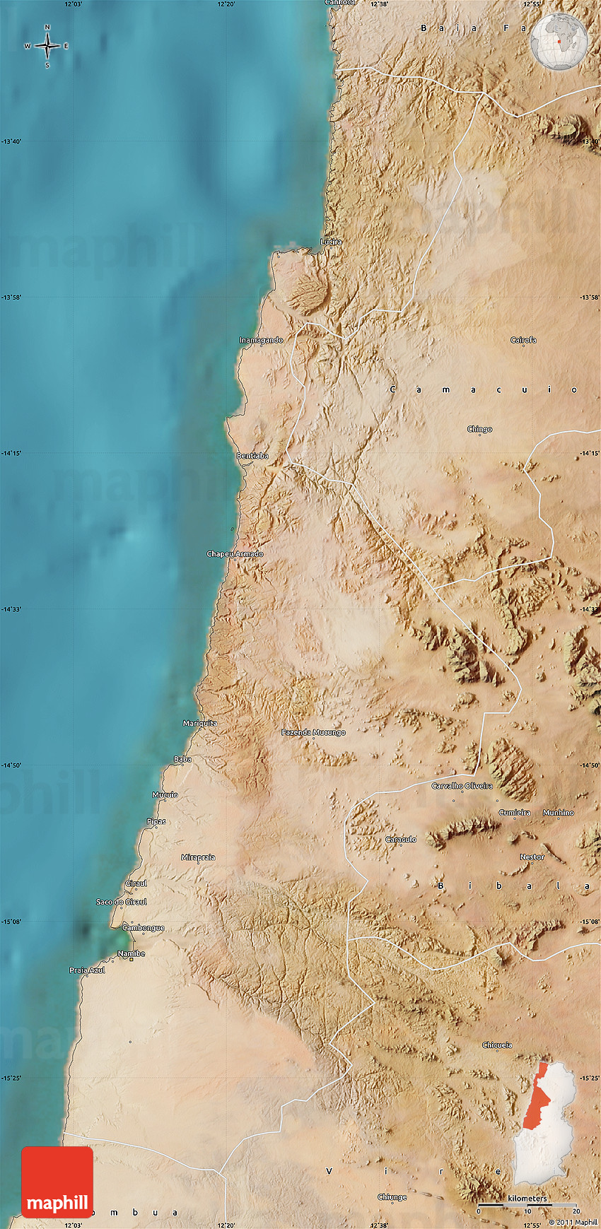 Satellite Map of Namibe