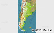 Physical Map of Argentina, satellite outside
