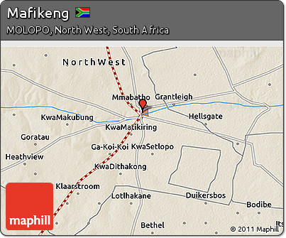 Free Shaded Relief 3D Map of Mafikeng