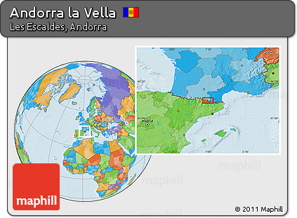 Free Political Location Map of Andorra La Vella