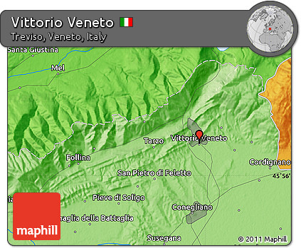 Free Political Map of Vittorio Veneto