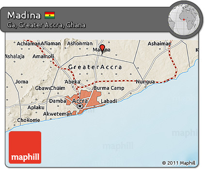 Free Shaded Relief 3D Map of Madina