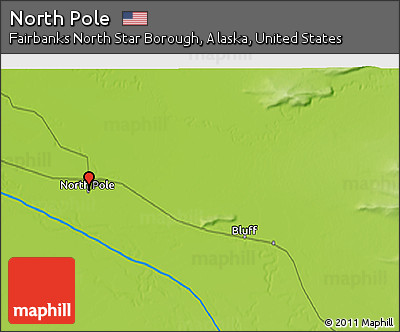 Free Physical 3D Map of North Pole