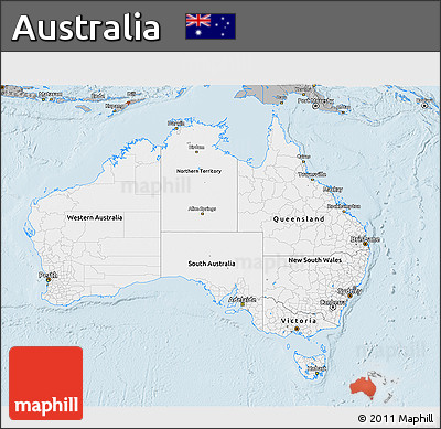 Free Gray 3D Map of Australia