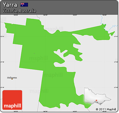 Free Political Simple Map of Yarra, single color outside, borders and labels