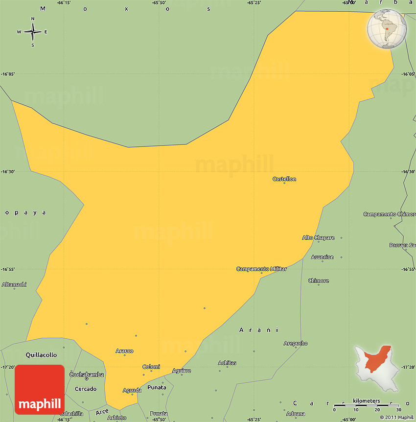 Savanna Style Simple Map of Chapare