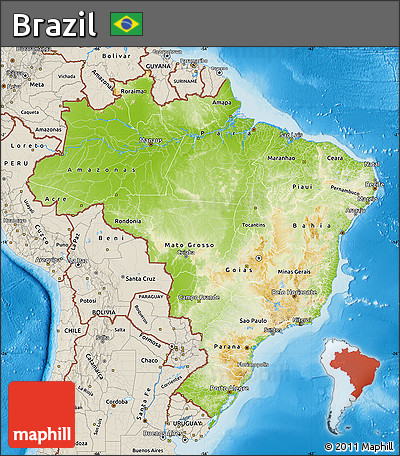 Physical Map Of Brazil