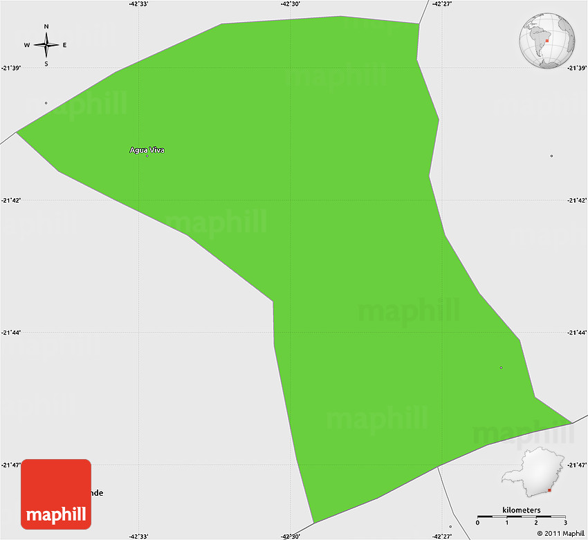 Political Simple Map of Estrela Dalva, single color outside, borders and labels