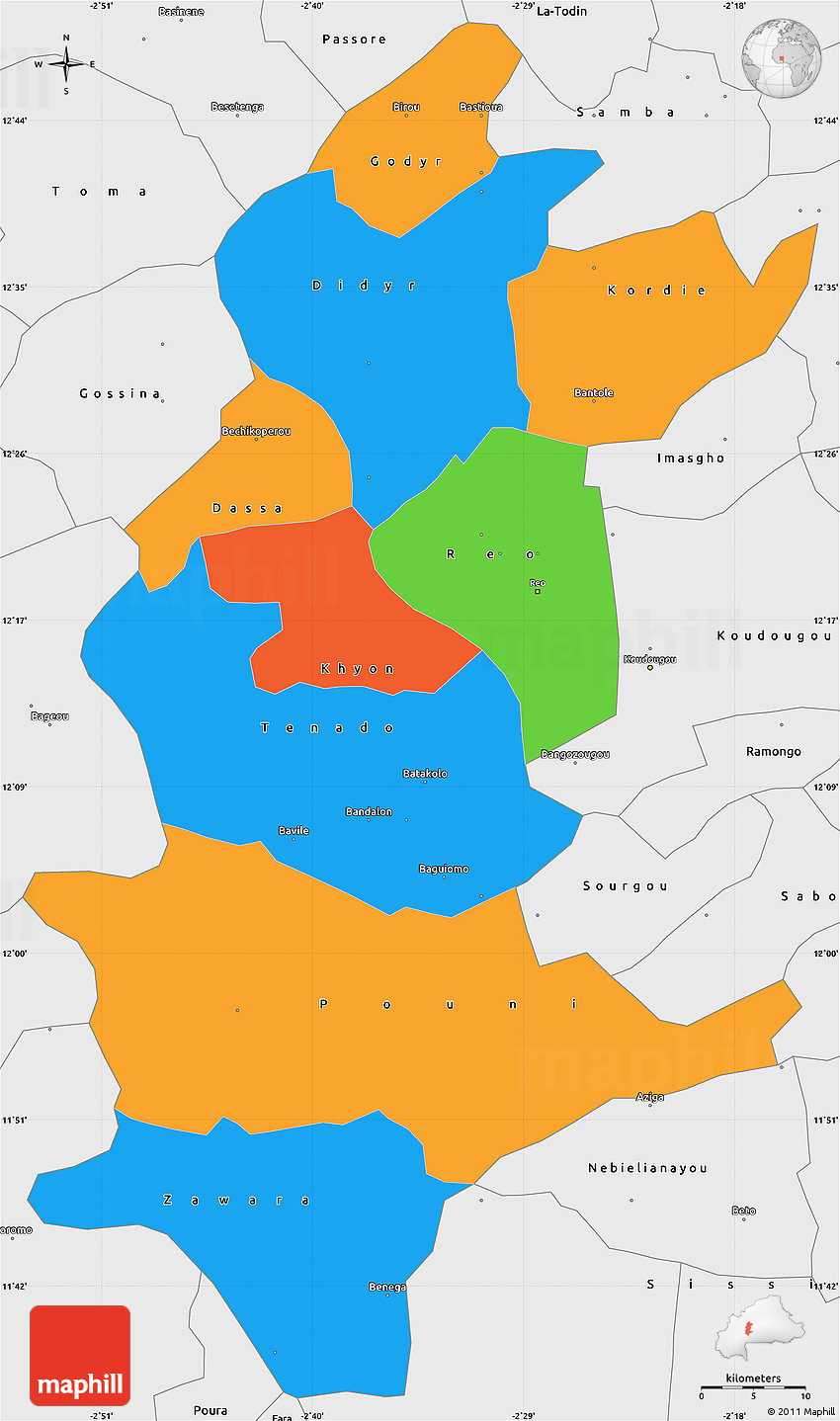 Political Simple Map of Sanguie, single color outside, borders and labels