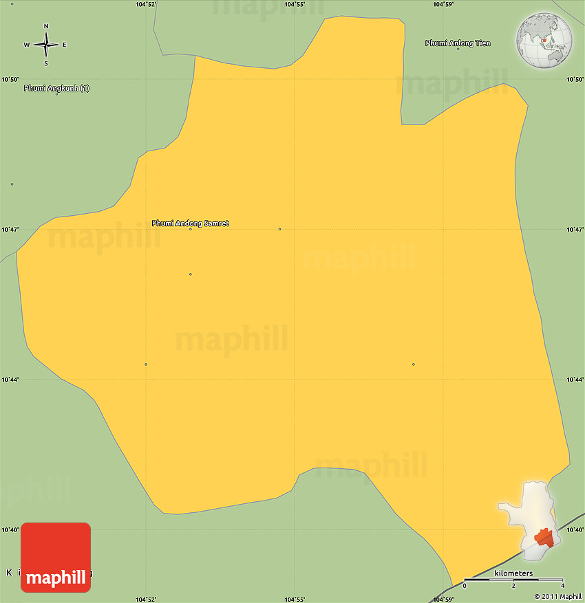 Savanna Style Simple Map of Koh Andet