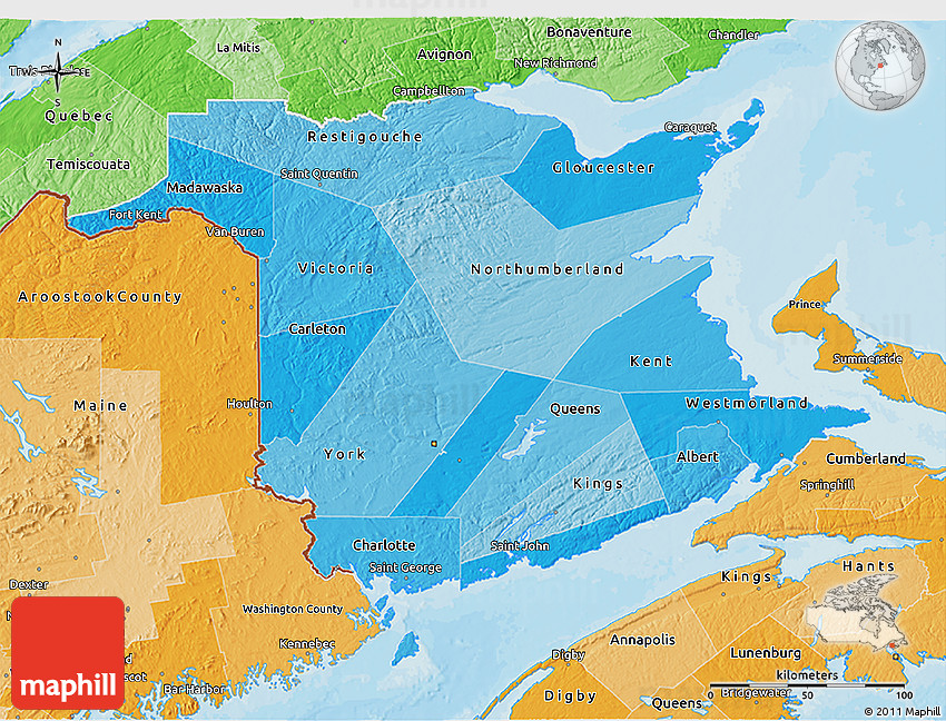 New Brunswick Political Map Map Of Brunswick Hi Res Stock Photography