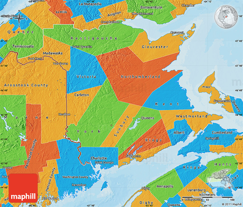 New Brunswick Political Map
