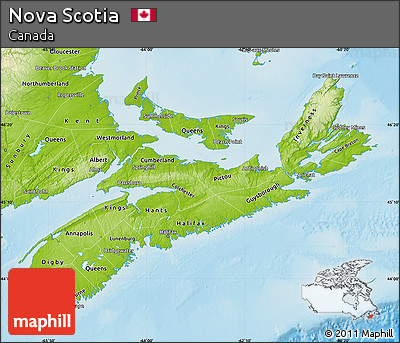 Physical Map Of Nova Scotia