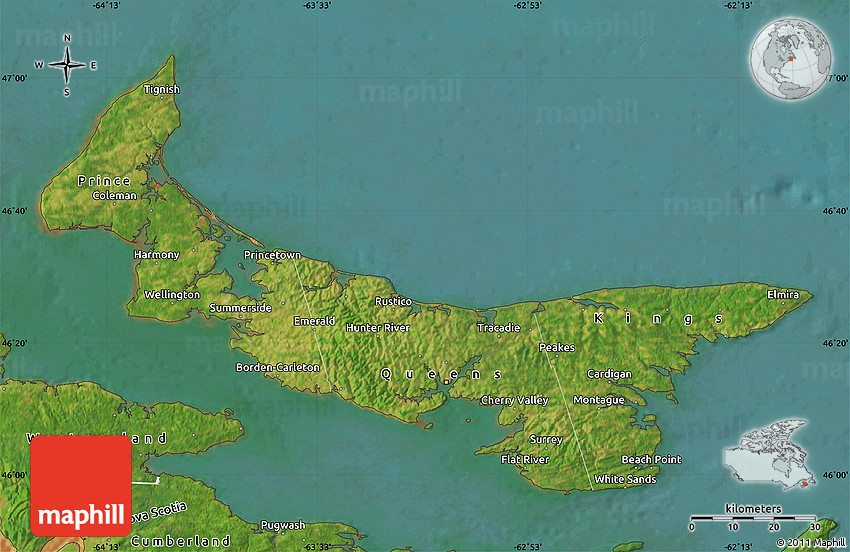 Satellite Map of Prince Edward Island