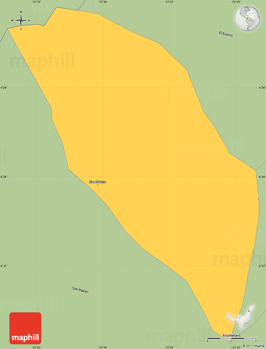 Savanna Style Simple Map of Guacamayas