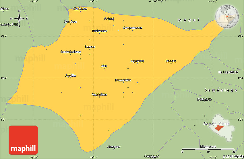 Savanna Style Simple Map of Barbacoas