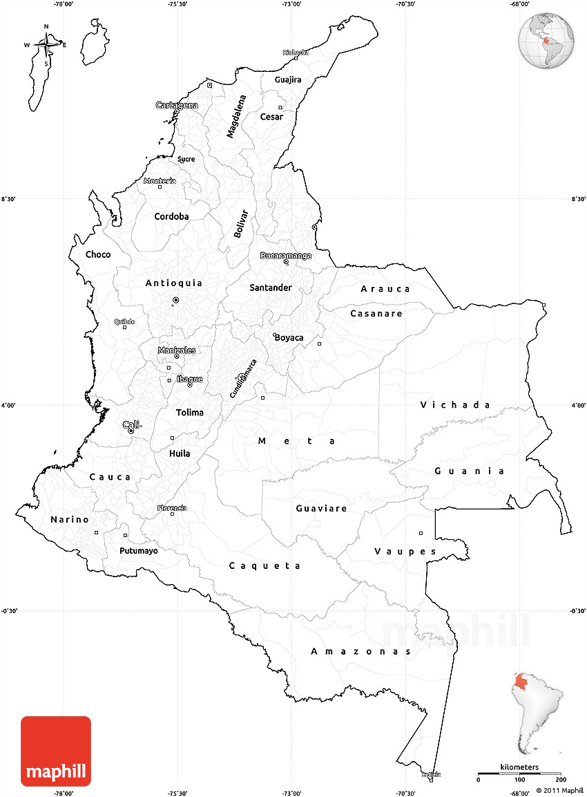 Blank Map Of Colombia