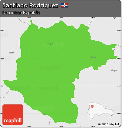 Free Political Simple Map of Santiago Rodriguez, single color outside, borders and labels