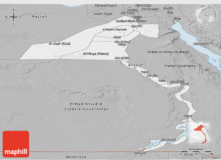 Gray Panoramic Map of Upper Egypt