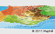 Physical Panoramic Map of Provence-Alpes-Côte D'Azur