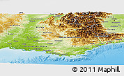 Physical Panoramic Map of Provence-Alpes-Côte D'Azur