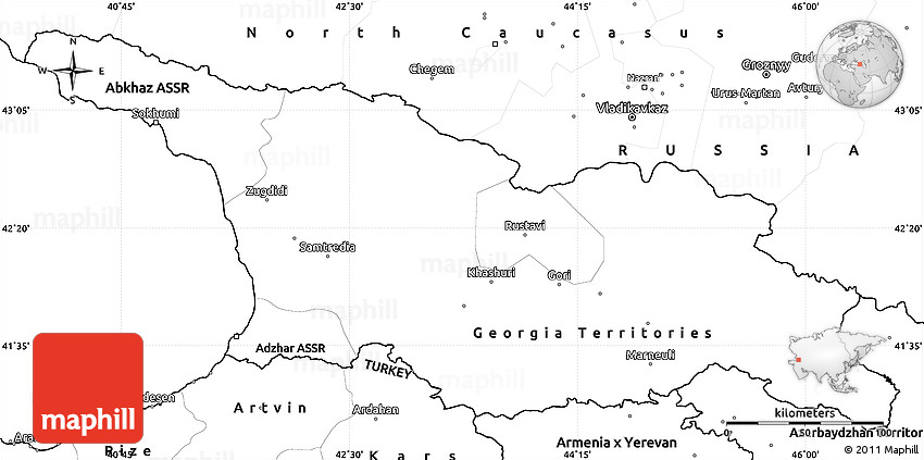 Blank Simple Map of Georgia