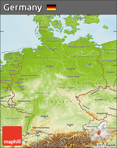 Free Physical Map of Germany