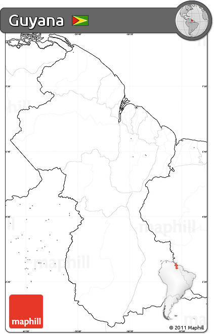 Free Blank Simple Map of Guyana, no labels