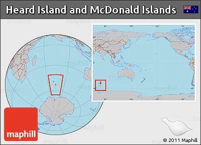 Free Gray Location Map of Heard Island and McDonald Islands, within the ...