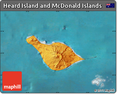 Free Political Map of Heard Island and McDonald Islands, satellite outside