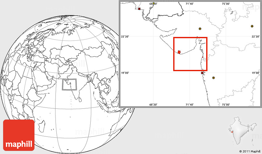 Blank Location Map Of Daman And Diu