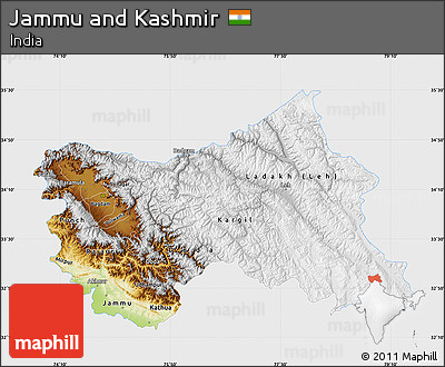 Kashmir Physical Map