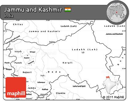 Free Blank Simple Map of Jammu and Kashmir