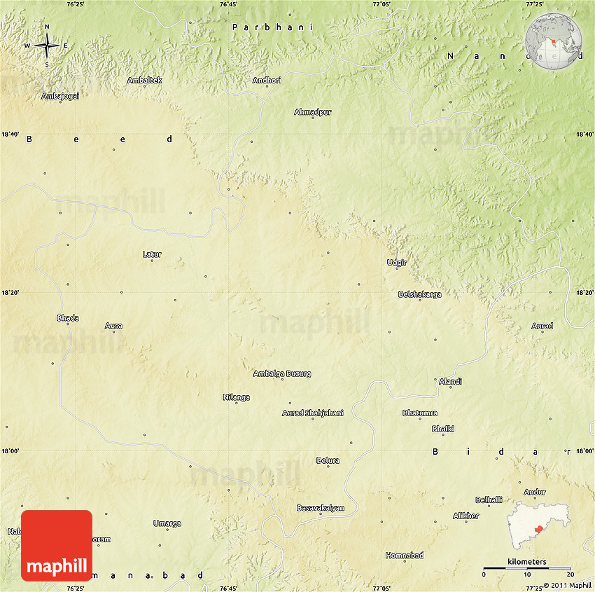 Physical Map of Latur