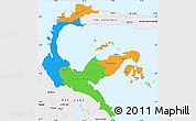 Political Simple Map of Central Sulawesi, single color outside, borders and labels