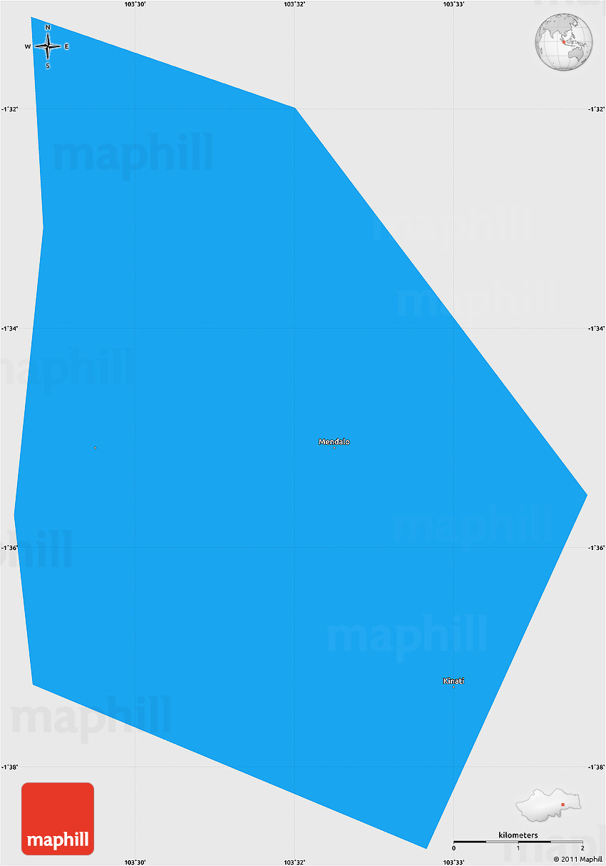 Political Simple Map of Kodya. Jambi, single color outside, borders and labels
