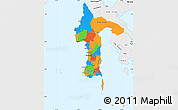Political Simple Map of South Sulawesi, single color outside, borders and labels