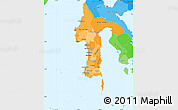 Political Simple Map of South Sulawesi, single color outside, borders and labels
