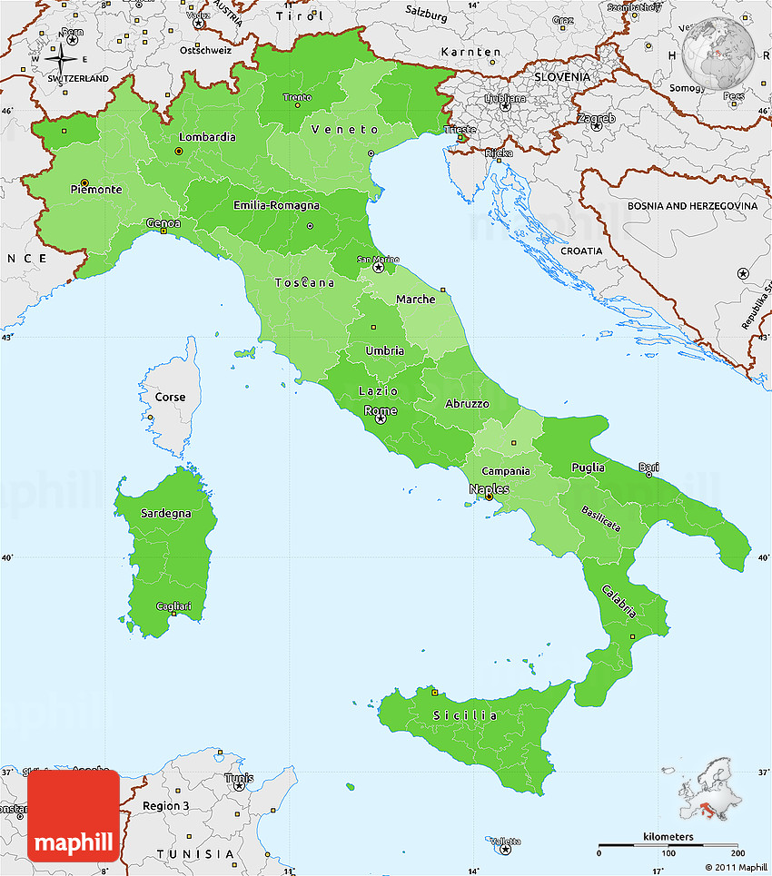 Political Map Of Ancient Italy 1821 Map