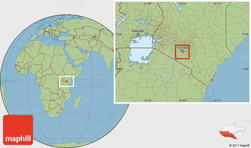 Savanna Style Location Map Of Kibera