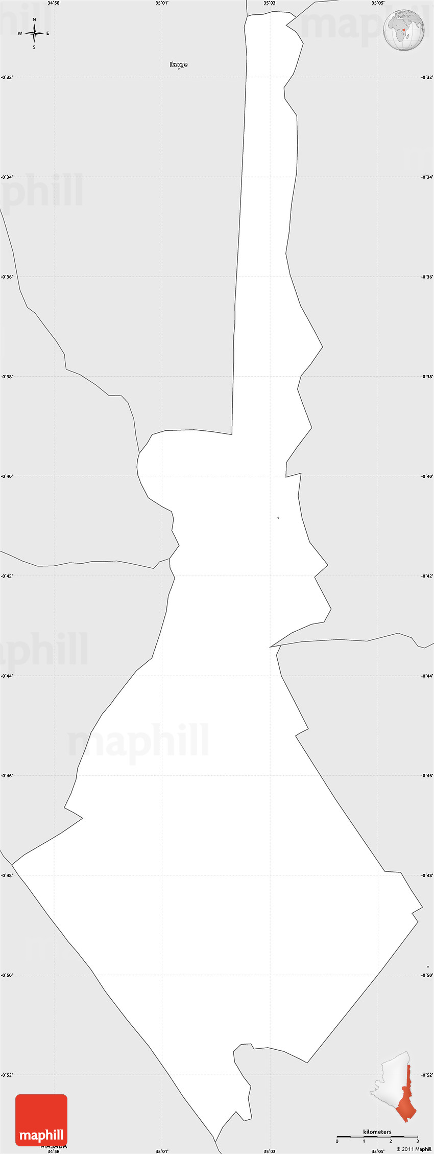 Silver Style Simple Map of BORABU