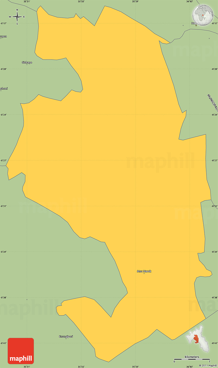 Savanna Style Simple Map of NJORO