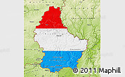 Flag Map of Luxembourg, physical outside