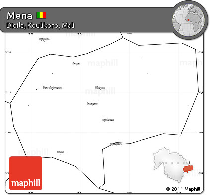 Free Blank Simple Map of Mena