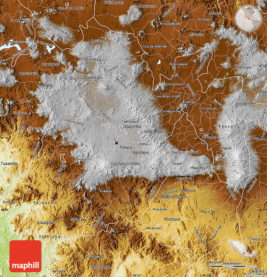 Physical Map of Mexico