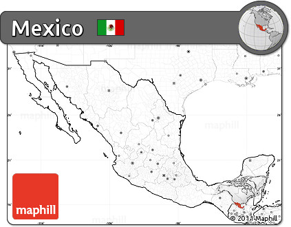 Free Blank Simple Map of Mexico, no labels
