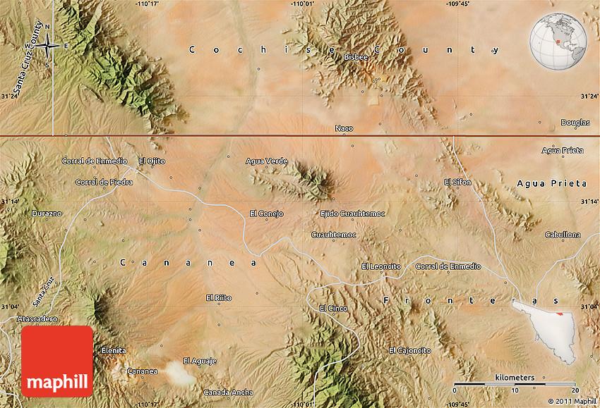 Satellite Map of Naco