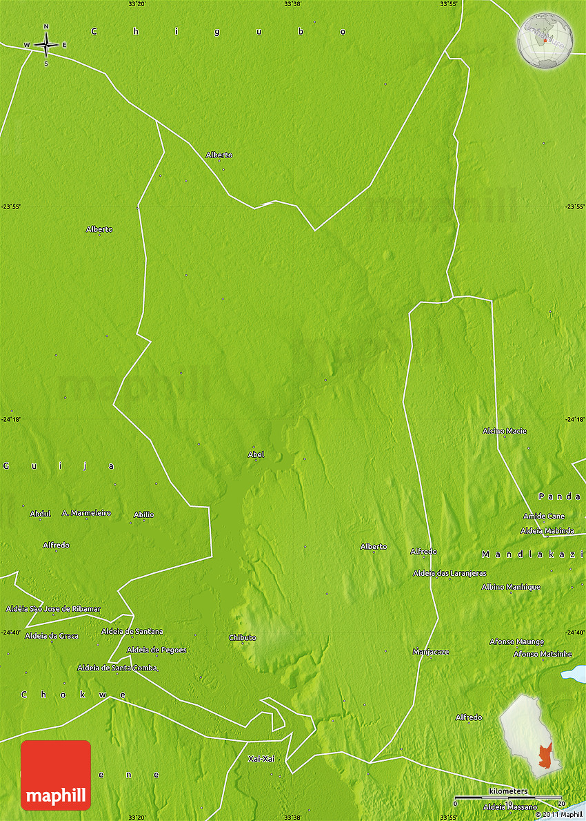 Physical Map of Chibuto Physical Map of Chibuto