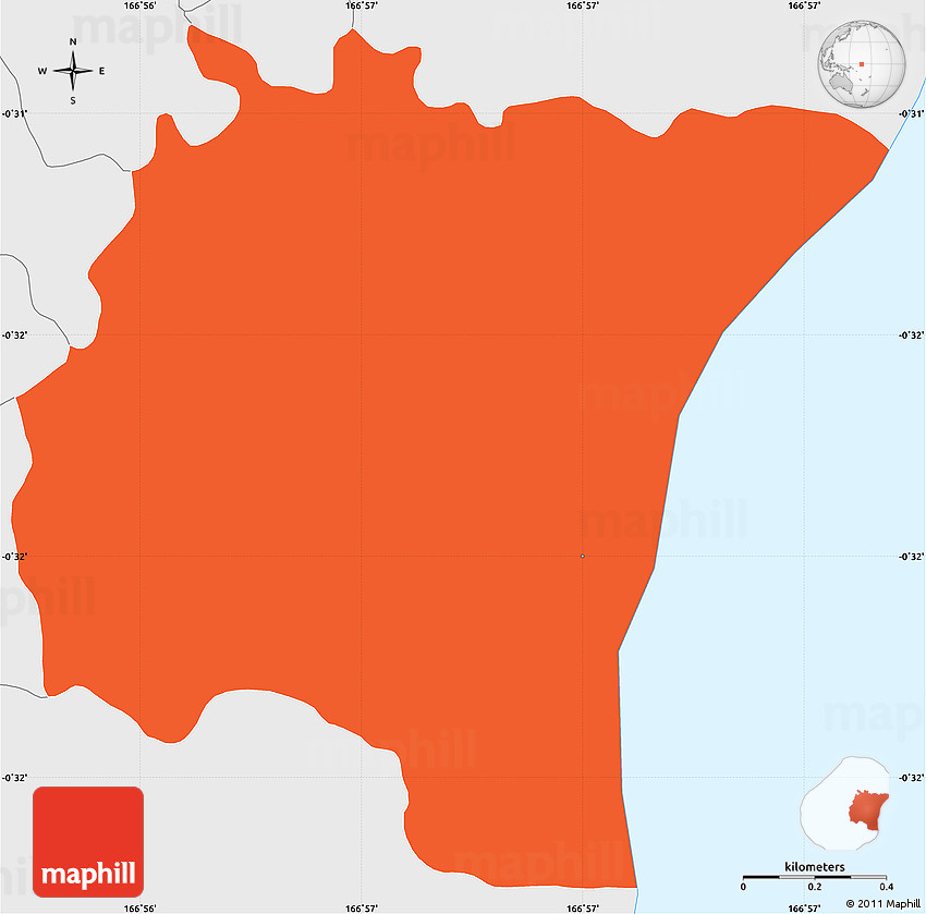 Political Simple Map of Anibare, single color outside, borders and labels