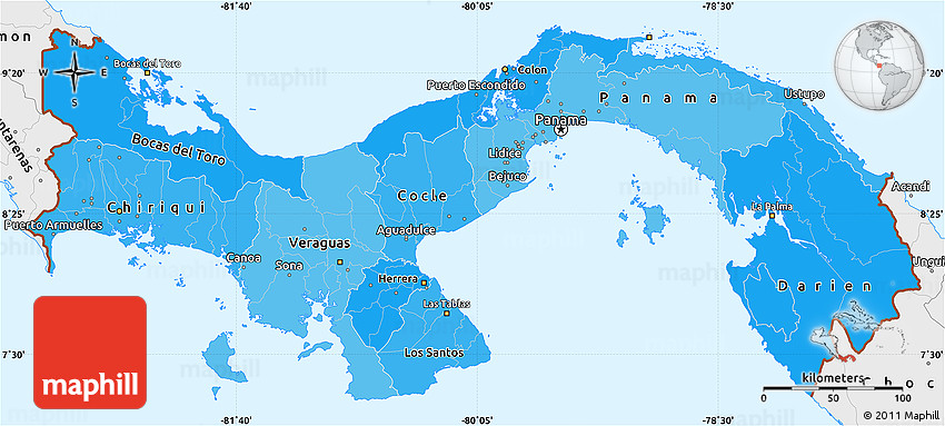 Panama Political Map Map Of Panama On Political World Map With